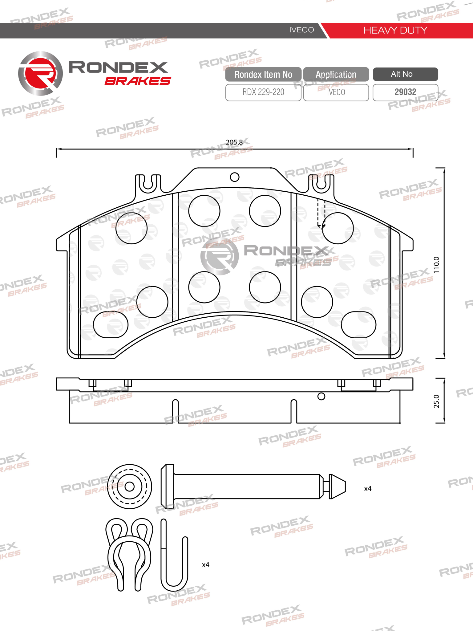 Heavy Duty Brake Pads - RONDEX BRAKES - BRAKE PADS MANUFACTURER