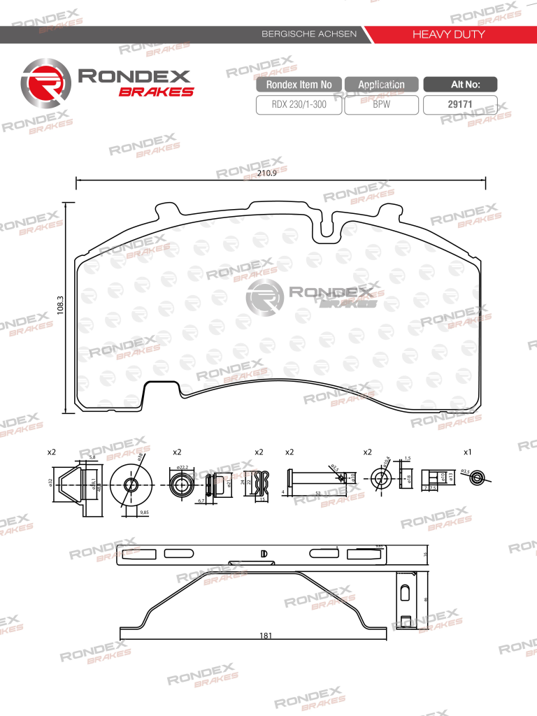 Heavy Duty Brake Pads - RONDEX BRAKES - BRAKE PADS MANUFACTURER