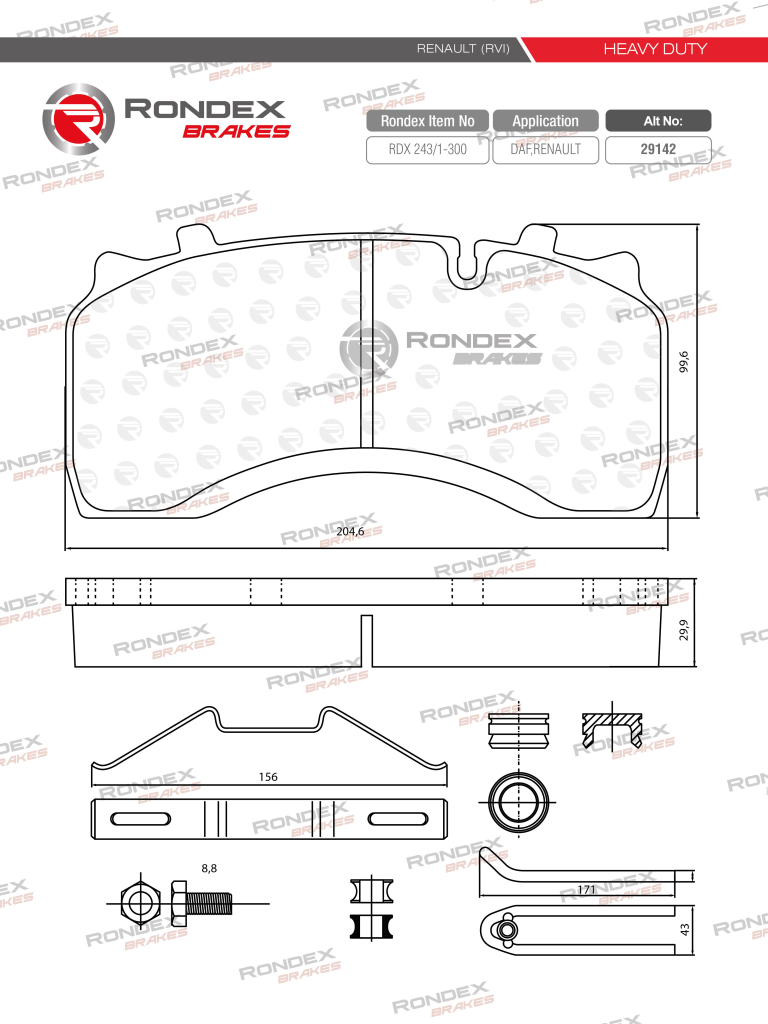 Heavy Duty Brake Pads - RONDEX BRAKES - BRAKE PADS MANUFACTURER