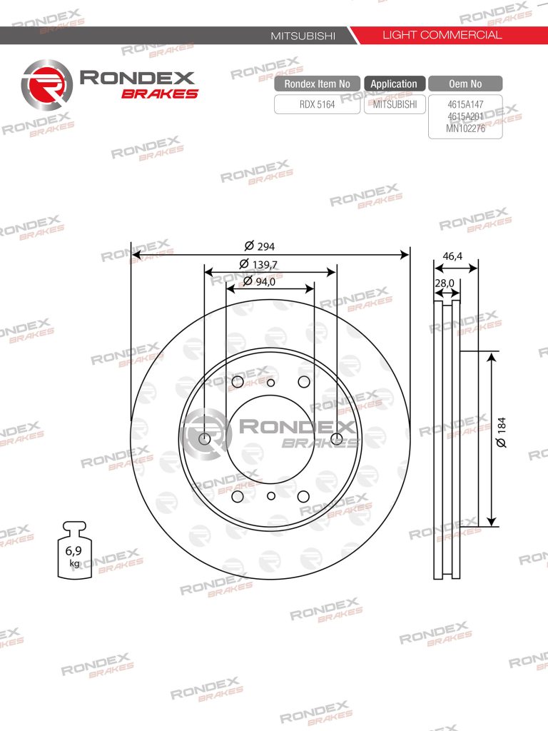 RDX 5164 - RONDEX BRAKES - BRAKE PADS MANUFACTURER